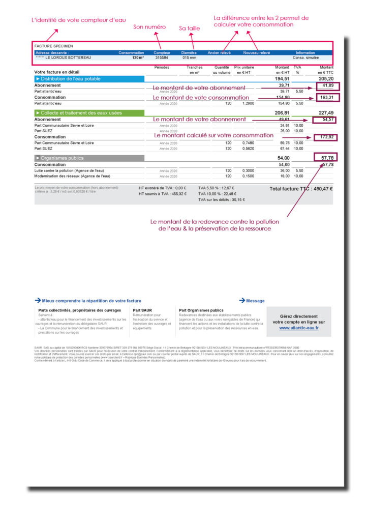 Facture eau - Eau & assainissement - Facture eau